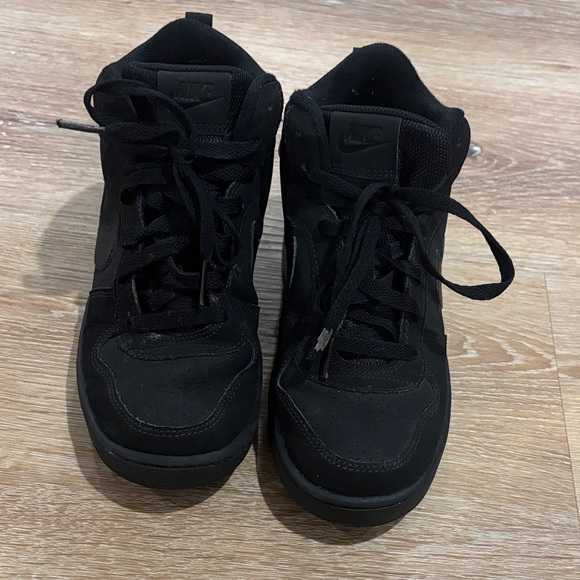 Nike | Shoes | Nike Kids Allblack Hightop Sneakers | Poshmark